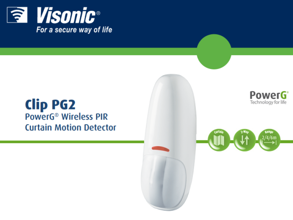 Visonic, 0-102111, CLIP PG2 (868-1:012) UK Curtain Detector Clip ...