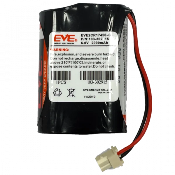 Visonic 6V 2000mAh Lithium Battery Pack for Internal TowerCam (103 ...